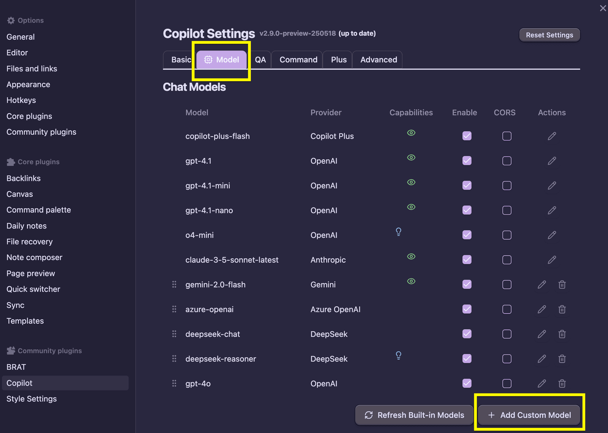 Copilot Settings | Copilot for Obsidian