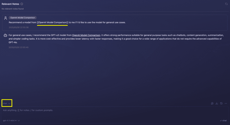 Chat Mode | Copilot for Obsidian