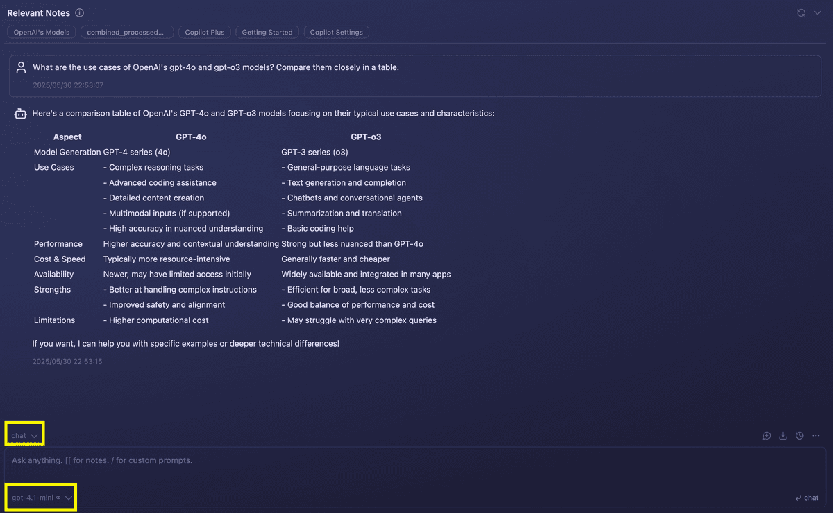 Chat Mode | Copilot for Obsidian