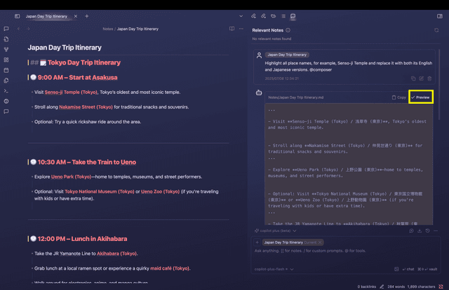 Composer | Copilot for Obsidian