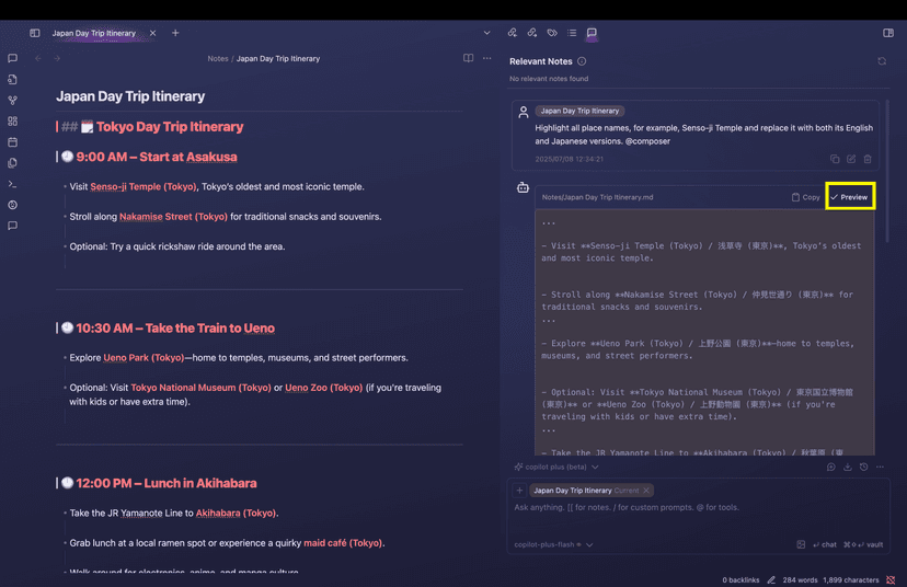 Composer | Copilot for Obsidian