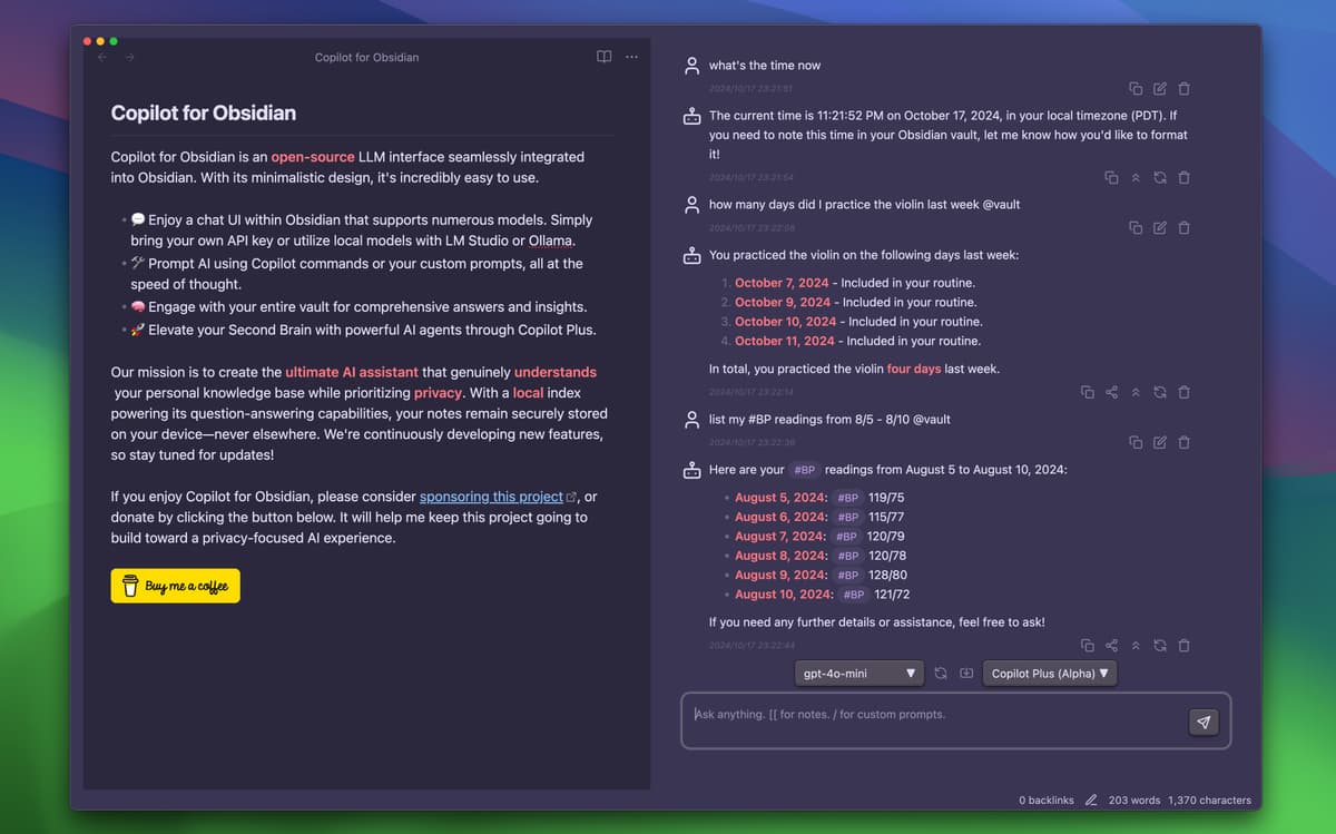 Documentation | Copilot for Obsidian